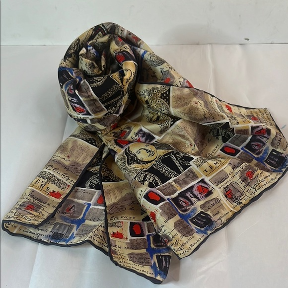 Alynn | Accessories | Vintage Alynn Shakespeare Themed Silk Scarf ...
